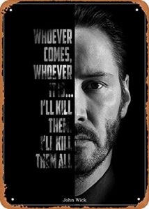 niumowang john wick quote 2 famous quotes retro vintage decorative metal tin sign 8x12 inch