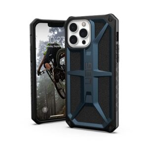 urban armor gear uag designed for iphone 13 pro max case blue mallard rugged lightweight slim shockproof premium monarch protective cover, [6.7 inch screen]