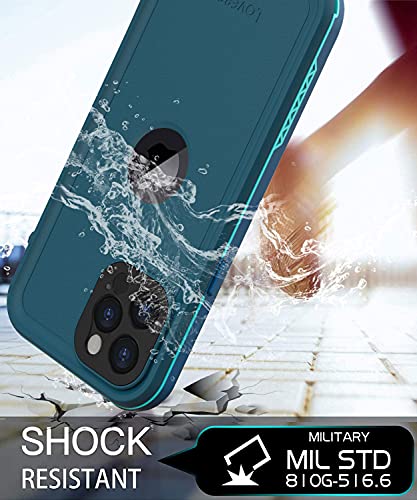 LOVE BEIDI Design for iPhone 12 Pro Max case Waterproof 6.7'', Full Body Shockproof Phone Case for iPhone 12 Pro Max Case with Screen Protector, Dust Proof Cover for iPhone 12 Pro Max (Turquoise)