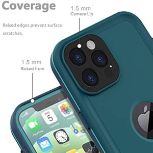 LOVE BEIDI Design for iPhone 12 Pro Max case Waterproof 6.7'', Full Body Shockproof Phone Case for iPhone 12 Pro Max Case with Screen Protector, Dust Proof Cover for iPhone 12 Pro Max (Turquoise)