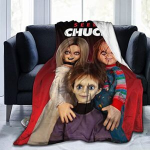 daniesd of chucky throw blanket ultra-soft micro fleece blanket warm lightweight bed chair couch travel blanket 80 inch x60 inch black