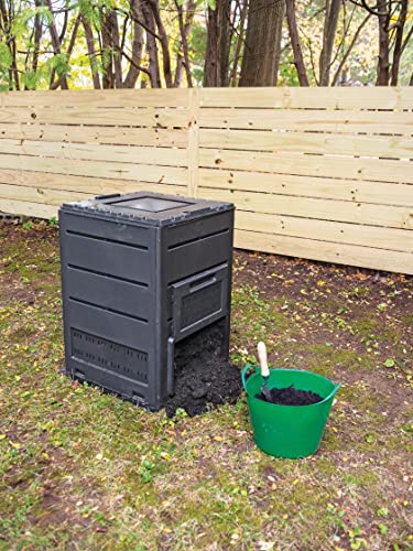 Gardeners Supply Company Deluxe Pyramid Composter II | Easy To Use Outdoor Compost Piles Bin With Rain Collecting Lid & Side Vents for Good Aeration | Best for Backyard Garden Organic Waste Composting