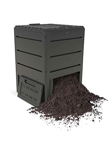 Gardeners Supply Company Deluxe Pyramid Composter II | Easy To Use Outdoor Compost Piles Bin With Rain Collecting Lid & Side Vents for Good Aeration | Best for Backyard Garden Organic Waste Composting