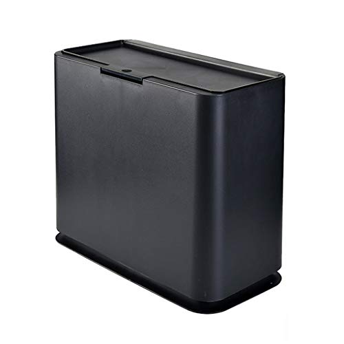 liulishop Garbage Storage Bucket Household Trash Can Thickening Bathroom Kitchen with Lid Classification Trash Can Wastebasket (Color : Black)