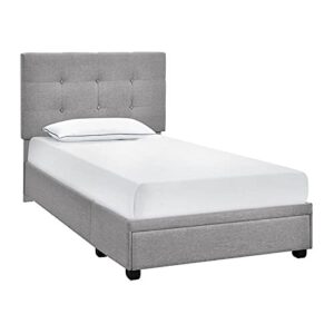 homefare twin storage bed in glacier gray fabric