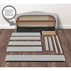 HomeFare Twin Storage Bed in Glacier Gray Fabric