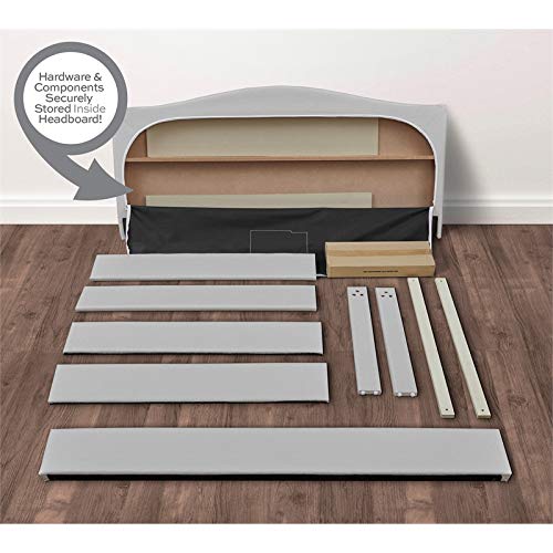 HomeFare Twin Storage Bed in Glacier Gray Fabric