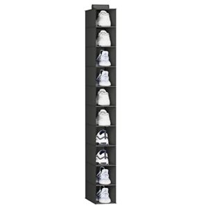 youdenova hanging shoe organizer for closet, 10-shelf closet shoe organizers, hanging shoe rack, grey