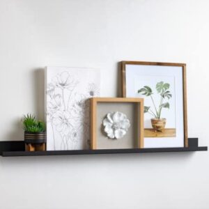 Infinite Design Floating Metal Wall Shelf – Minimalist Premium Floating Shelves MADE IN USA | Easily Mounted, Perfect Floating Shelf for your Living Room, Kitchen, Bathroom or Bedroom | Black, 48 Inch