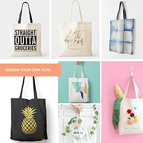 OMH Organize My Home Cotton Canvas Tote Bags; Reusable Grocery Bags; Shopping Bags; Gift Bags; Canvas Bags; DIY Tote Bags (Pink)