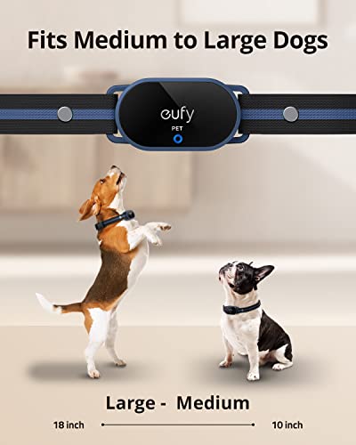 eufy Pet Dog Training Collar 2-Pack, 2 Rechargeable Training Collars with Remote, 3 Safe Training Modes, Soft Silicone Connectors, Safety Lock Switch, IPX7 Waterproof, Large Remote Range