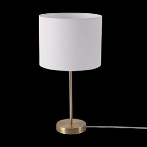 Globe Electric 67539 Versa 19" Table Lamp, Matte Gold, White Linen Shade, On Off Switch on Socket