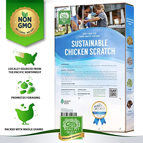 Small Pet Select Sustainable Chicken Scratch, Non-GMO, Corn Free, Soy Free. Locally Sourced & Made in Small Batches. 10 lb