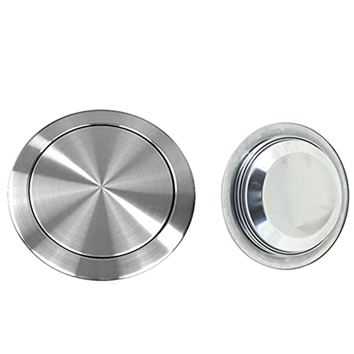 Stainless Steel Garbage Lid Round Recessed Counter Top Cover Trash Bin Built-in Balance Flap Cover Auto Flap Trash Grommet Flexible Swing Trash Can Lid Accessories for Home Kitchen Garbage Use (304material,20.5cm)