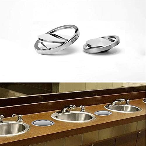 Stainless Steel Garbage Lid Round Recessed Counter Top Cover Trash Bin Built-in Balance Flap Cover Auto Flap Trash Grommet Flexible Swing Trash Can Lid Accessories for Home Kitchen Garbage Use (304material,20.5cm)