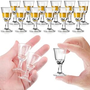 chengu 12 pieces mini size 0.4 oz shot glasses cordial shot glasses clear cordial glasses mini wine glasses tequila shot glasses with base whiskey shot glass set spirit glasses cute shot glasses