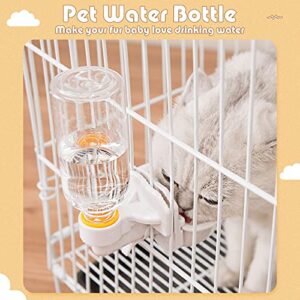 Riakrum 2 Pieces Dog Water Bottle for Crate 17oz Anti-Overflow Pet Cage Water Dispenser Automatic Hanging Cage Bottle for Small Dogs Cats Bunny Ferret Small Animals Crate Kennel Cage, 2 Colors