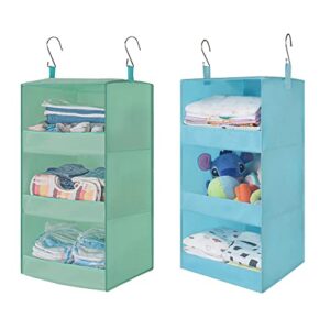 granny says bundle of 1-pack light green hanging organizer & 1-pack light blue hanging closet organizer