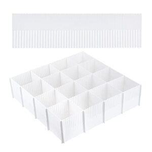 gesangf 20pcs diy plastic grid drawer dividers, large adjustable drawer storage organizer (38cmx11cm) for clutter kitchen cutlery dresser makeup tools socks can help tidy office desk clinic bedroom