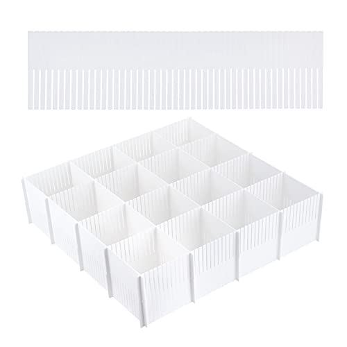 GesangF 20PCS DIY Plastic Grid Drawer Dividers, Large Adjustable Drawer Storage Organizer (38cmx11cm) for Clutter Kitchen Cutlery Dresser Makeup Tools Socks Can Help Tidy Office Desk Clinic Bedroom