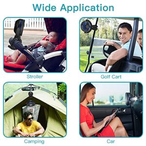 SLENPET 5000mAh Stroller Fan Clip On for Baby, UP to 20H Working, 7 Inches Rechargeable Battery Operated Fan, 3 Speed, 360° Rotatable, Ultra Quiet Portable Personal Fan for Bed Camping Bike Car Seat