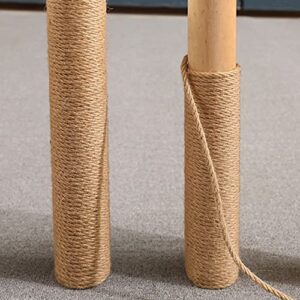 nature hemp rope,1/4inch heavy duty jute twine for cat tree and tower, diy scratcher scratching post replacement, pad, crafts gardening hammock home decorating(66ft)