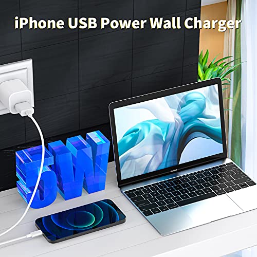 [Apple MFi Certified] iPhone Fast Charger, GEONAV 2 Pack 3FT Lightning to USB Quick Charging Data Sync Transfer Cable with USB Power Rapid Wall Charger Travel Plug Compatible for iPhone/iPad/AirPods