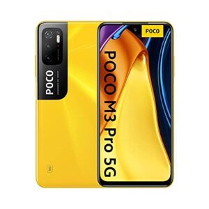 poco m3 pro 5g + 4g volte global unlocked gsm 6.5" octa core 48mp triple camera (not verizon/boost/cdma) (yellow, 128gb+6gb)