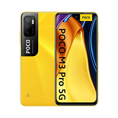 Poco M3 PRO 5G + 4G Volte Global Unlocked GSM 6.5" Octa Core 48mp Triple Camera (Not Verizon/Boost/CDMA) (Yellow, 128GB+6GB)