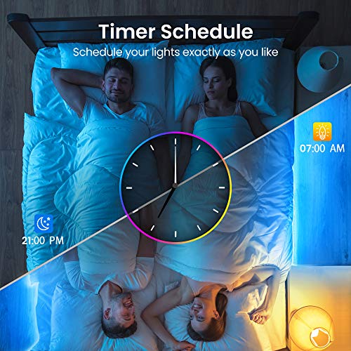 TJOY 100ft Smart Led Strip Lights for Bedroom, Alexa Led Light Strip,5050 RGB Color Changing Music Sync Led Lights Strip with App Remote,Multi-Color Wireless Led Lights for Bedroom (APP+Remote+Voice)