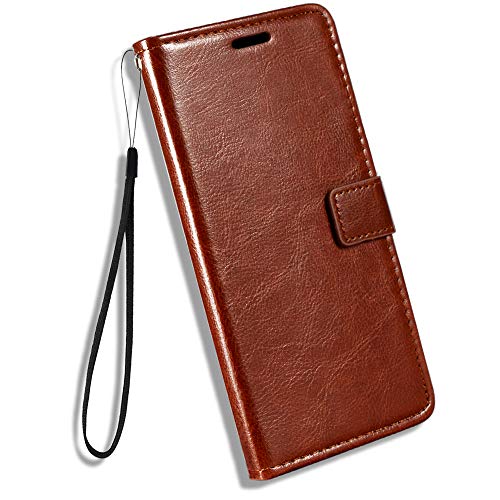 Shantime CAT S62 Wallet Case, Premium PU Leather Magnetic Flip Case Cover with Card Holder and Kickstand for CAT S62, Brown