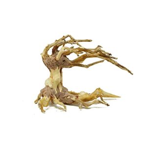 bonsai driftwood aquarium tree lsx random pick (4in height) natural, handcrafted fish tank decoration | easy to install