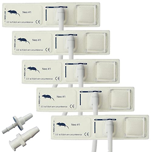 5 Pcs Veterinary Animal Blood Pressure Cuff,Disposable Pet Hamster Sphygmomanometer Cuff Accessories - Fit Most Animal Monitor with 2 Kinds of Interfaces(#1Hamster)