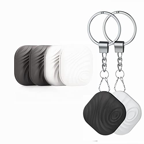 Keys Finder 4Pack Coffee and White - Item Locator Bluetooth Tracker for Keys Pet Wallets or Backpacks and Tablets - Water Resistant with Replaceable Battery