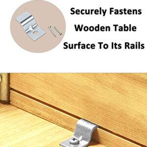 Silver Table Top Fasteners with Screws, Table Top Connectors Set of 24/48/96 Packs (Include 24/48/96 Clips,24/48/96 Screws) (96)