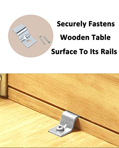 Silver Table Top Fasteners with Screws, Table Top Connectors Set of 24/48/96 Packs (Include 24/48/96 Clips,24/48/96 Screws) (96)