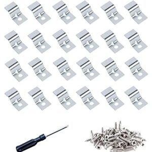 Silver Table Top Fasteners with Screws, Table Top Connectors Set of 24/48/96 Packs (Include 24/48/96 Clips,24/48/96 Screws) (96)