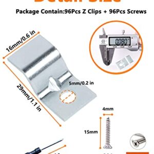 Silver Table Top Fasteners with Screws, Table Top Connectors Set of 24/48/96 Packs (Include 24/48/96 Clips,24/48/96 Screws) (96)