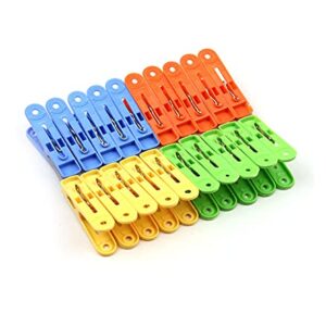 Sunrade 20 PCS Plastic Clothes Pins with Springs, Strong Multi-Function Colorful Plastic Clip Air Drying Clip Plastic for Home Clothes Windproof , Drying Hanging Supplies