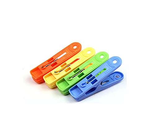 Sunrade 20 PCS Plastic Clothes Pins with Springs, Strong Multi-Function Colorful Plastic Clip Air Drying Clip Plastic for Home Clothes Windproof , Drying Hanging Supplies