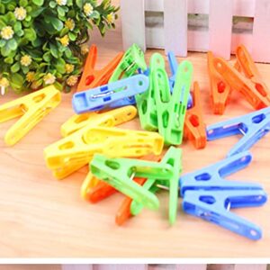 Sunrade 20 PCS Plastic Clothes Pins with Springs, Strong Multi-Function Colorful Plastic Clip Air Drying Clip Plastic for Home Clothes Windproof , Drying Hanging Supplies