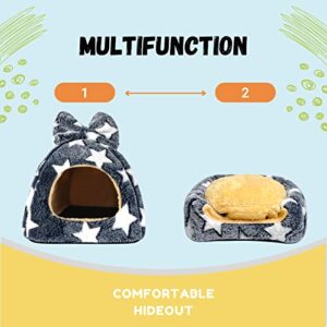 Tierecare Guinea Pig Hideout Hamster Bed Chinchilla House Cute Habitat Warm&Cozy Cage Accessories for Ferret Hedgehog Small Pet Washable