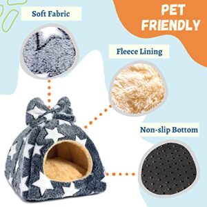 Tierecare Guinea Pig Hideout Hamster Bed Chinchilla House Cute Habitat Warm&Cozy Cage Accessories for Ferret Hedgehog Small Pet Washable