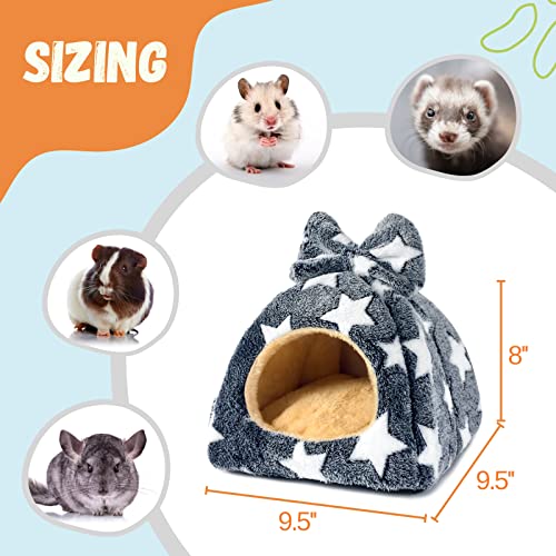 Tierecare Guinea Pig Hideout Hamster Bed Chinchilla House Cute Habitat Warm&Cozy Cage Accessories for Ferret Hedgehog Small Pet Washable