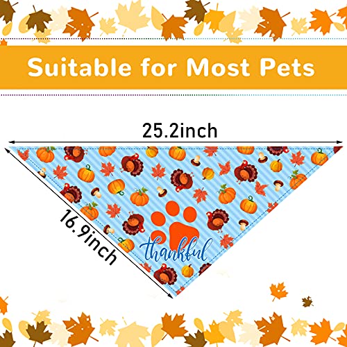 8 Pieces Thanksgiving Dog Bandanas Fall Pumpkin Pet Scarf Triangle Scarf Pet Adjustable Washable Dog Bib for Thanksgiving Pet Costume Supply (Vivid Pattern)