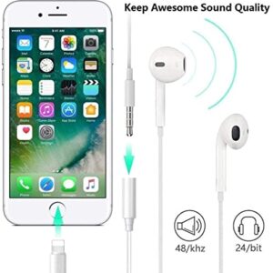 2 Pack [Apple MFi Certified] Lightning to 3.5 mm Headphone Jack Adapter, for iPhone 3.5mm Headphones/Earphones Jack Aux Audio Adapter Dongle for iPhone 14 13 12 11 XS XR X 8 7 iPad, Support All iOS