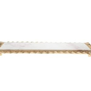 Marble Serving Tray for Appetizers Desserts Hors D'vour Dish Ripple Gold by Godinger