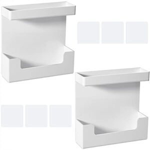 2 packs bedside shelf accessories organizer, small floating wall shelves, 7 inch acrylic wall shelf for bedroom, living room, bathroom, office, small bookshelf,kids room decor (white)