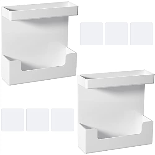 2 Packs Bedside Shelf Accessories Organizer, Small Floating Wall Shelves, 7 Inch Acrylic Wall Shelf for Bedroom, Living Room, Bathroom, Office, Small Bookshelf,Kids Room Decor (White)