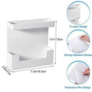 2 Packs Bedside Shelf Accessories Organizer, Small Floating Wall Shelves, 7 Inch Acrylic Wall Shelf for Bedroom, Living Room, Bathroom, Office, Small Bookshelf,Kids Room Decor (White)